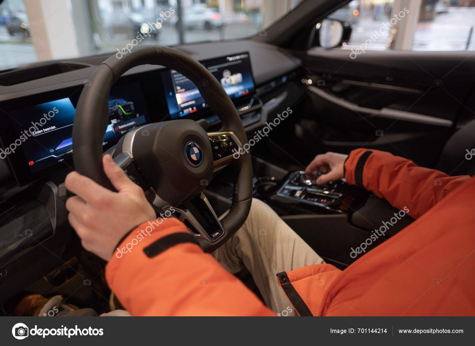 Man Car Driving Bmw Edrive40 Digital Panel Interior Cockpit Modern ...