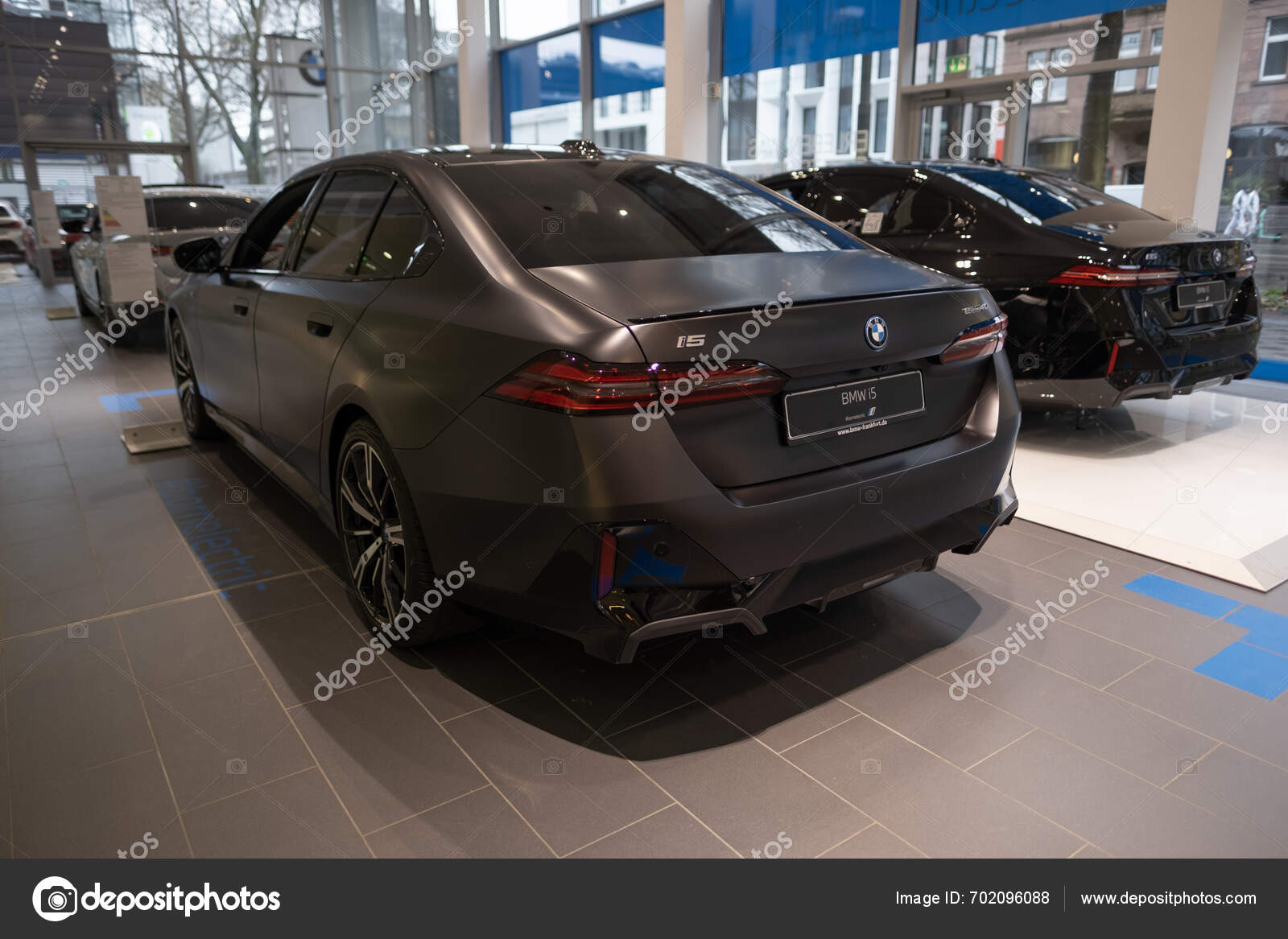 New Black Bmw Edrive40 All Electric Sedan Rear View Electric — Stock ...