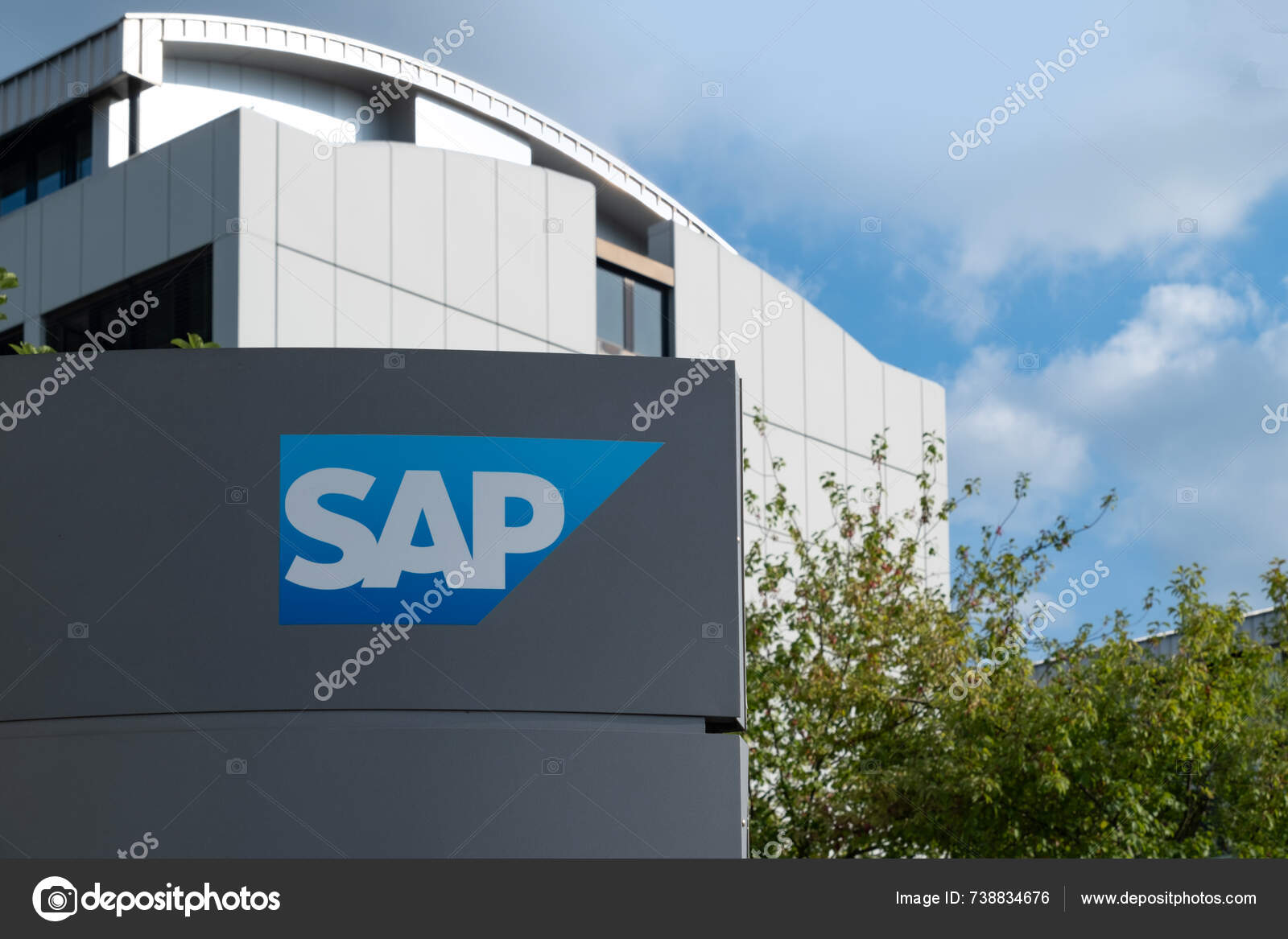 Sap Logo Prominently Displayed Modern Corporate Headquarters Facade Sap ...