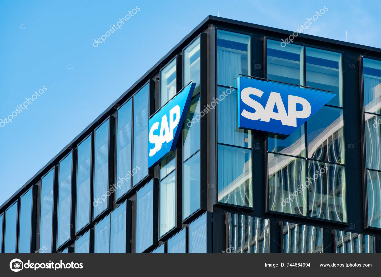 Sap Logo Corporate Building Facade Global Software Company Headquarters ...