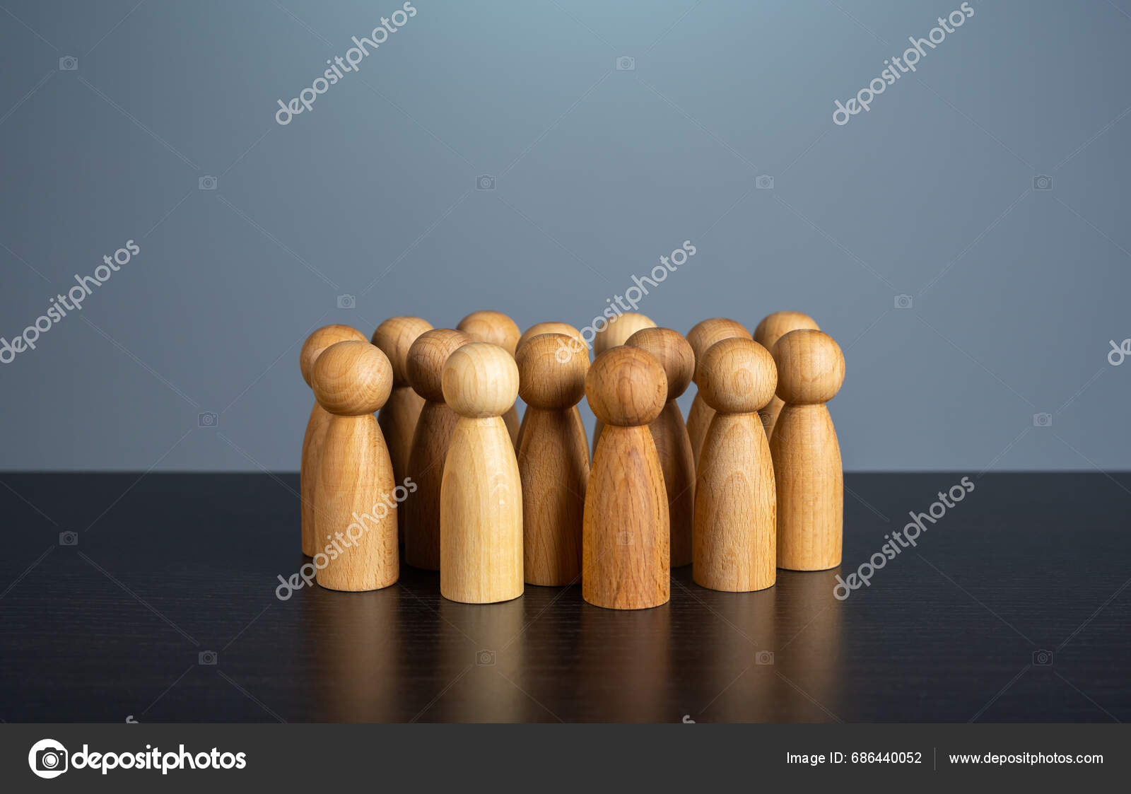 Stands Alone Group People Figurines Society Concept Communication ...