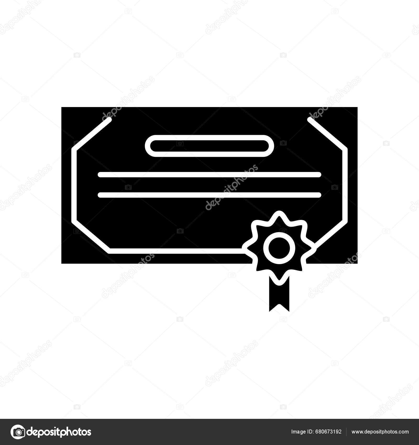 Certificate Icon Silhouette Design Template Illustration Isolated Stock ... Certificate Icon Silhouette Design Template Illustration Isolated Stock ...