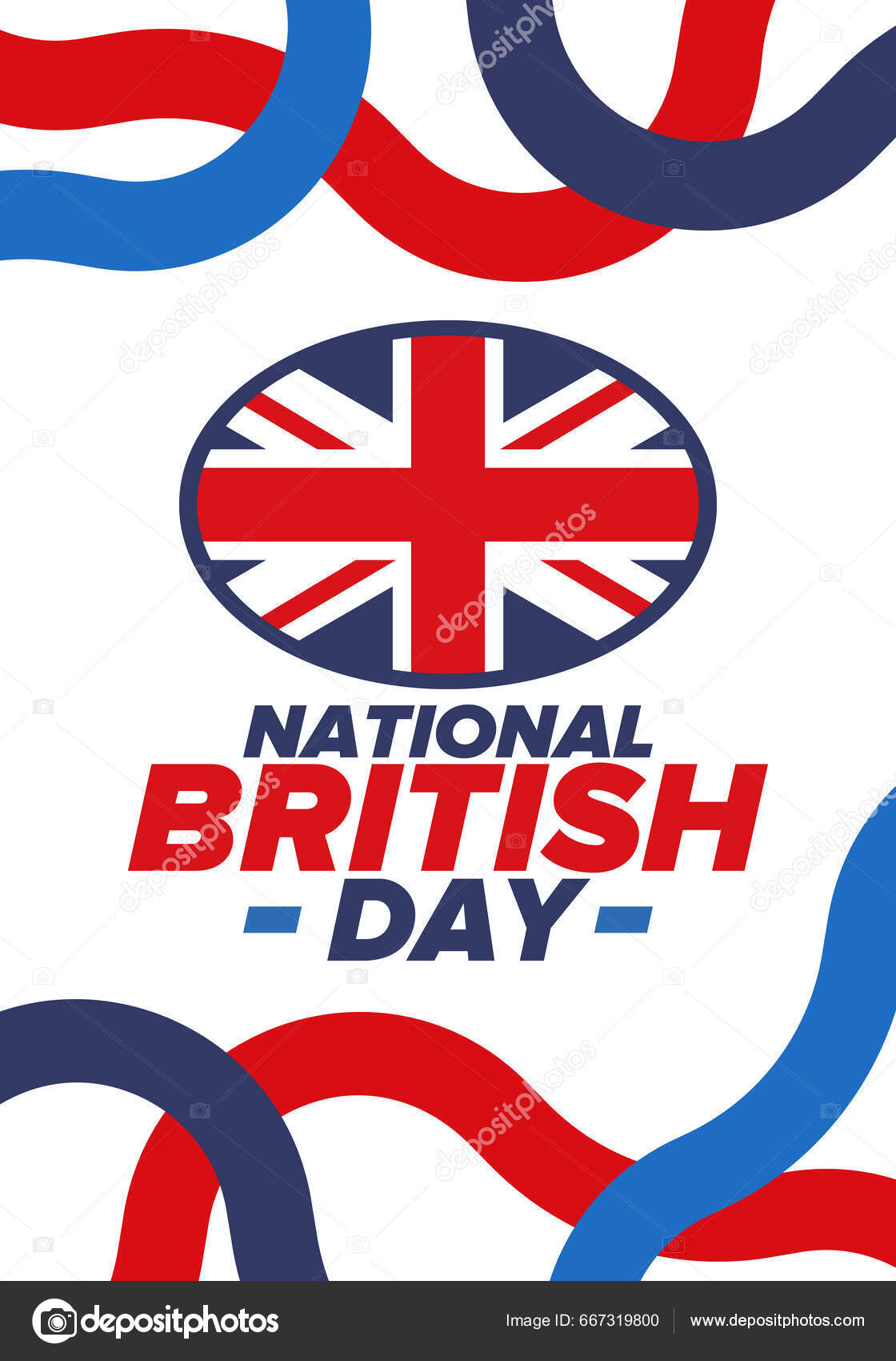 National British Day Happy Holiday Celebrated Annual Great Britain Flag ...