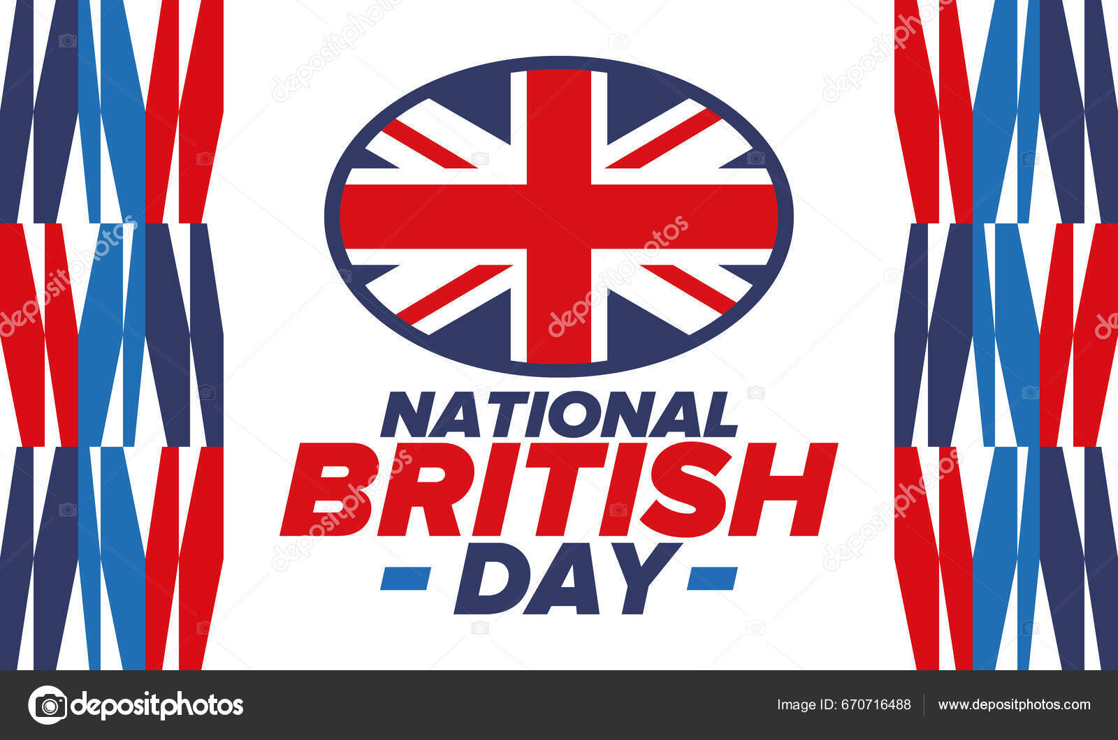 Día Nacional Británico Felices Fiestas Celebradas Anualmente Bandera ...