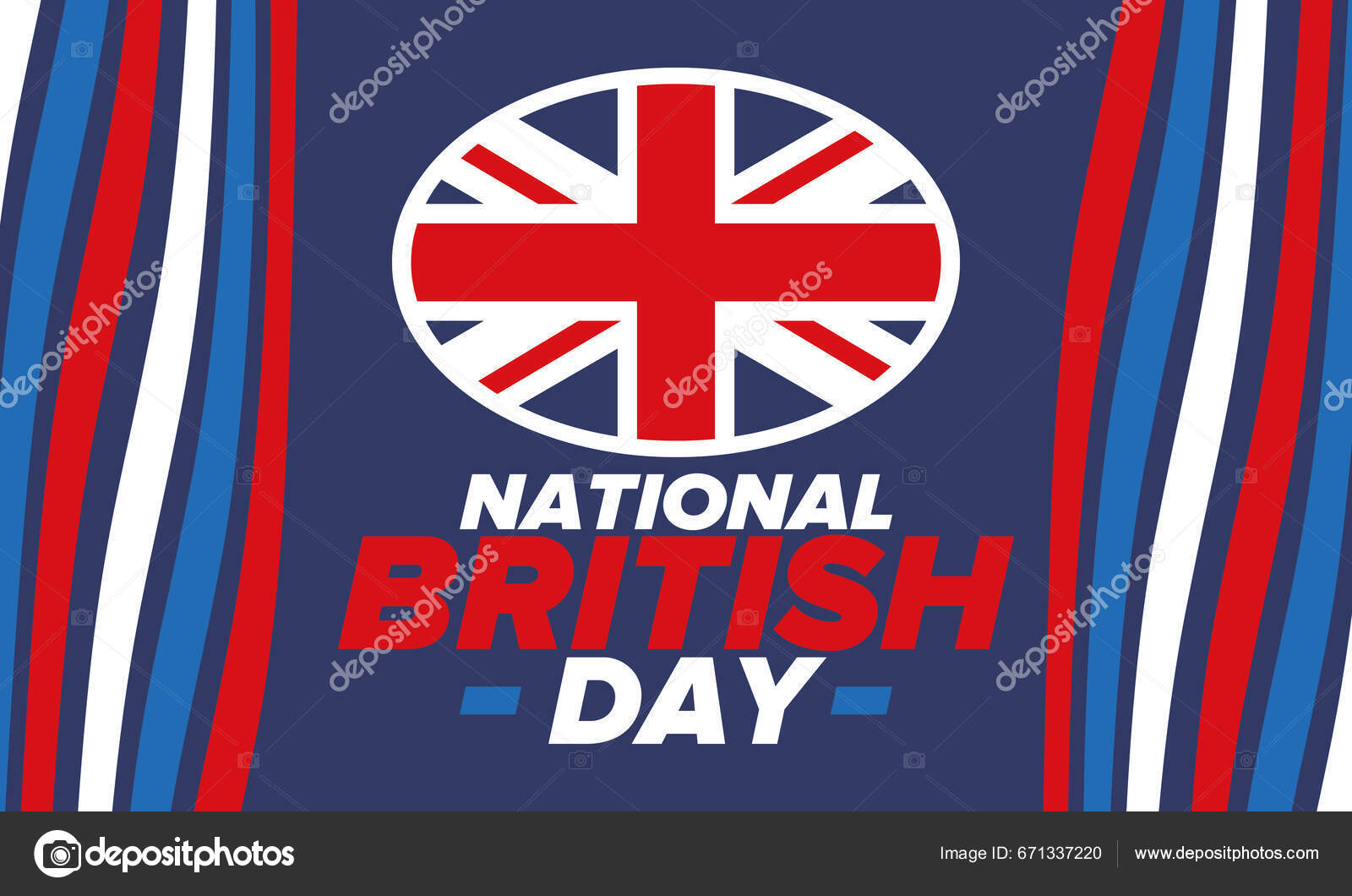 Día Nacional Británico Felices Fiestas Celebradas Anualmente Bandera ...