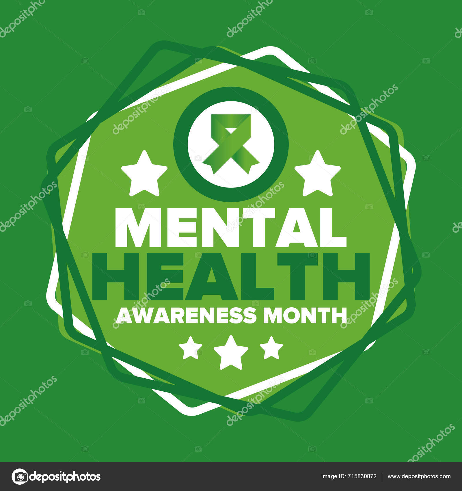 Image vectorielle Mois Sensibilisation Santé Mentale Mai Campagne ...