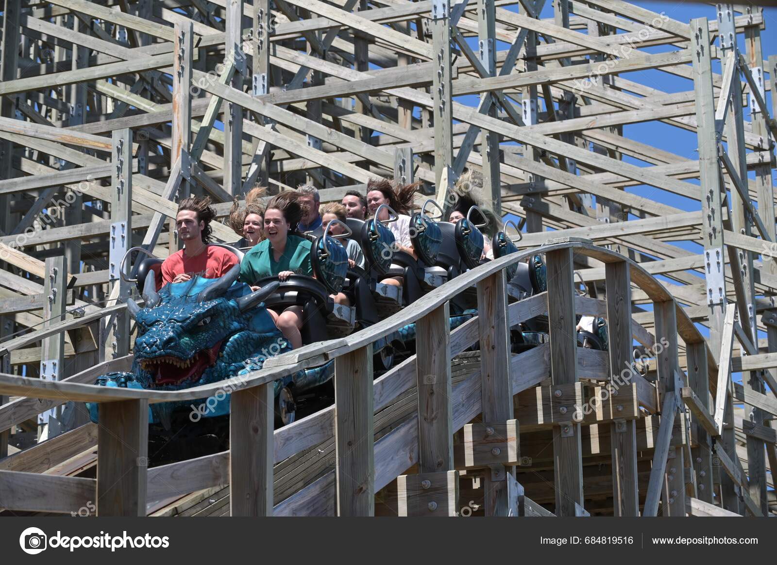 Gold Coast Aus Oct 2023 Tourists Ride Leviathan Roller Coaster – Stock ...