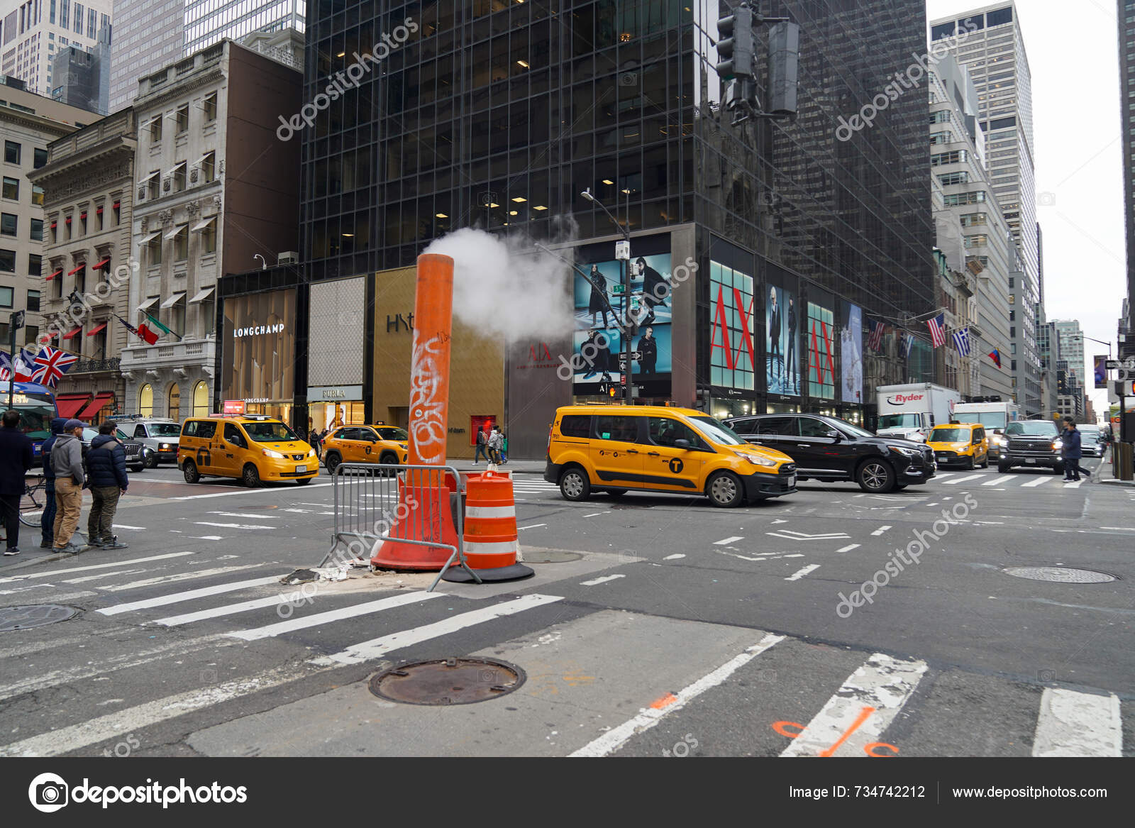 New York January 2023 Con Edison Steam Stacks Midtown Manhattan — Stock ...