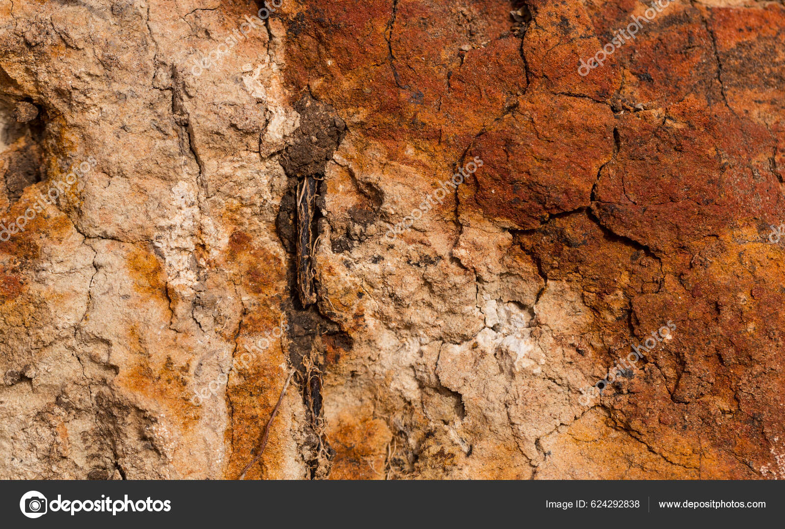 Sedimentary Rocks High Content Iron Oxide Red Soil Loam Texture — Stock ...