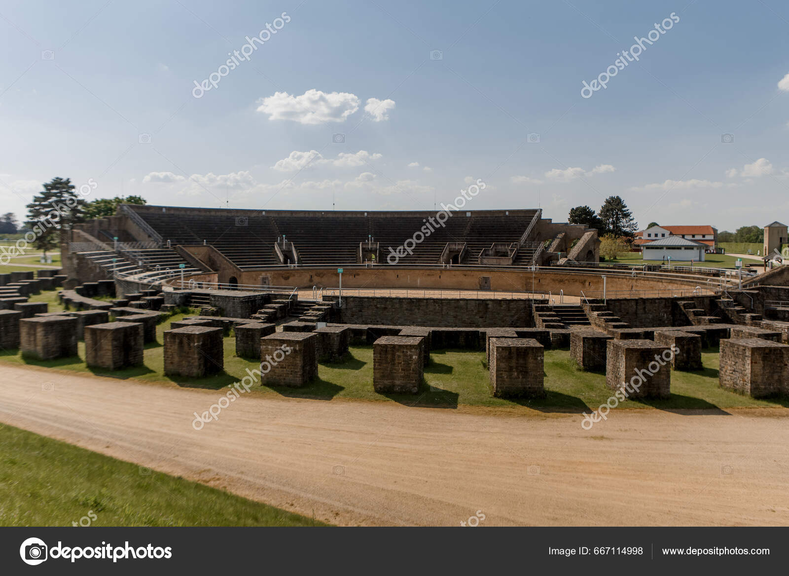 Ancient Roman Greek Oval Arena Architecture Large Arche — Stock Photo ...