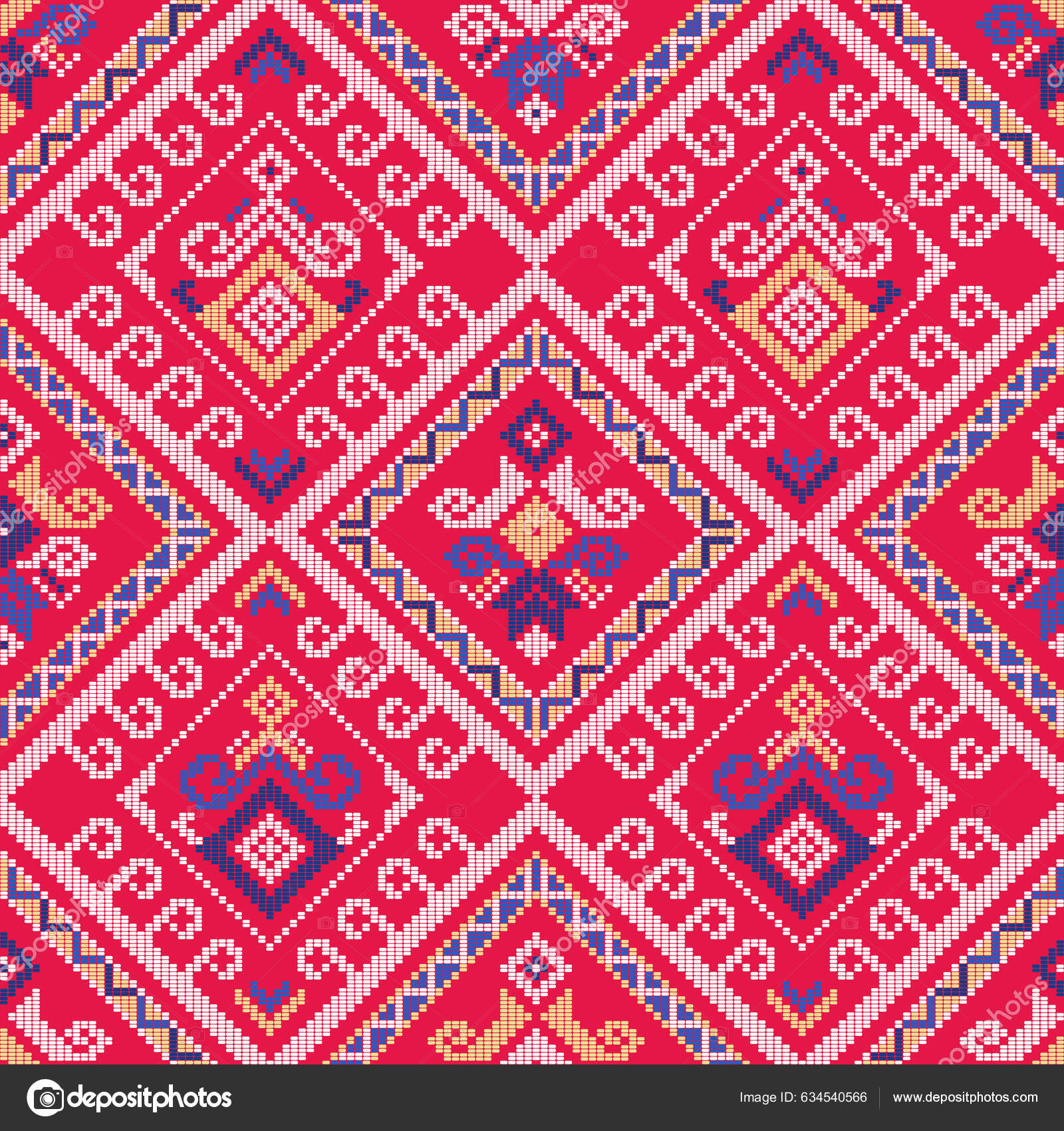 Filipino Traditional Yakan Weaving Inspired Vector Seamless Pattern ...