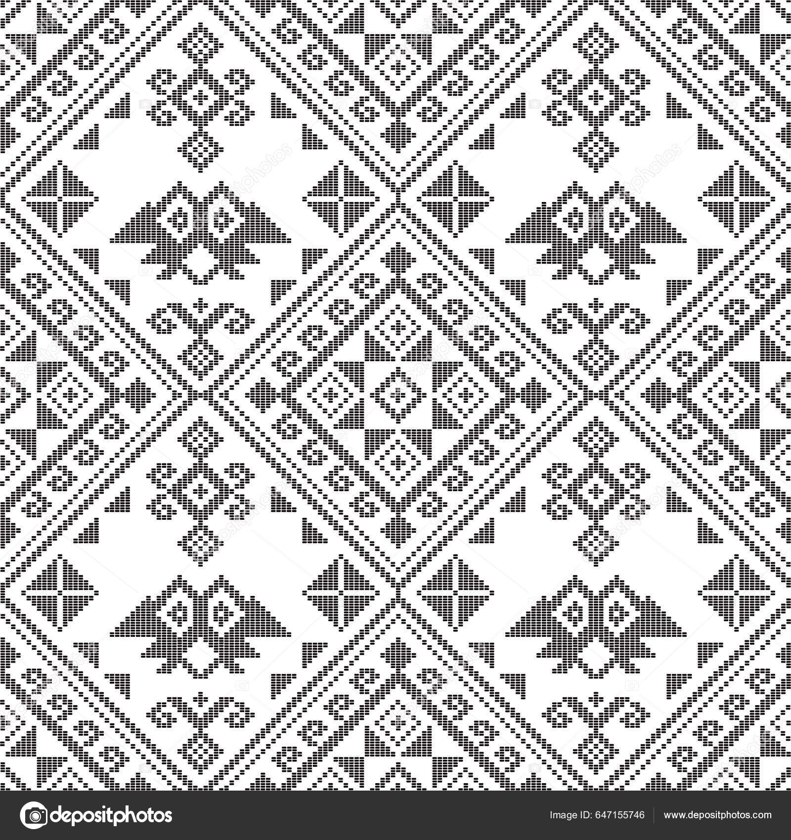 Filipino Folk Art Yakan Cloth Inspired Vector Seamless Pattern ...