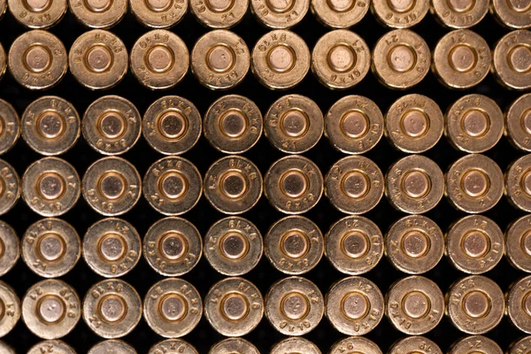 Multiple cartridges stacked one next to the other as seen from the ...