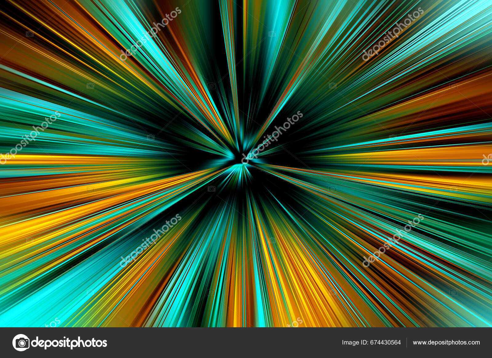 Abstract Surface Radial Zoom Blur Turquoise Yellow Black Tones Bright ...