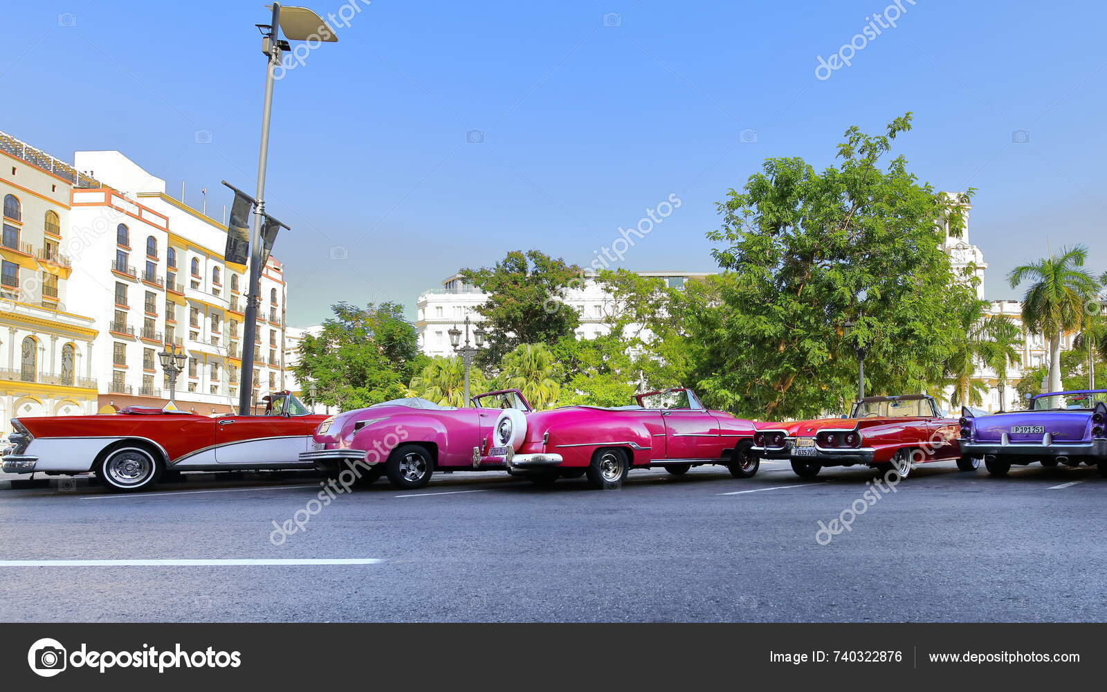 Havana Cuba October 2019 Classic Convertible Cars Paseo Del Prado ...