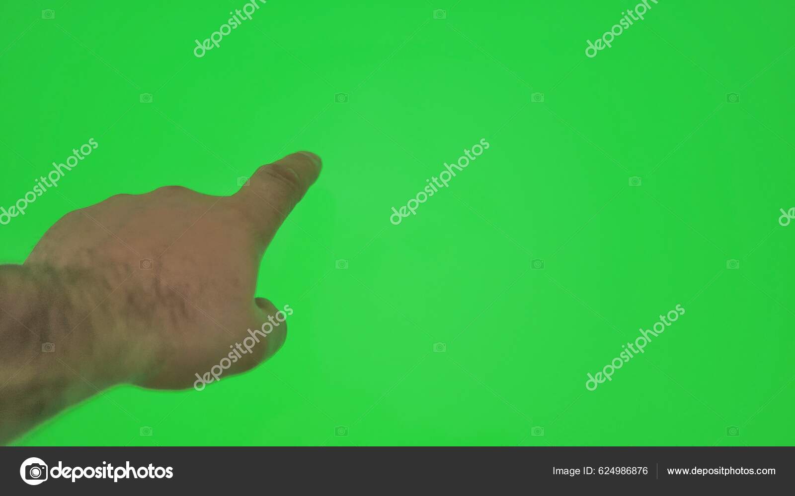 Male Hand Gestures Green Screen Pointing Tapping Screen Chromakey ...