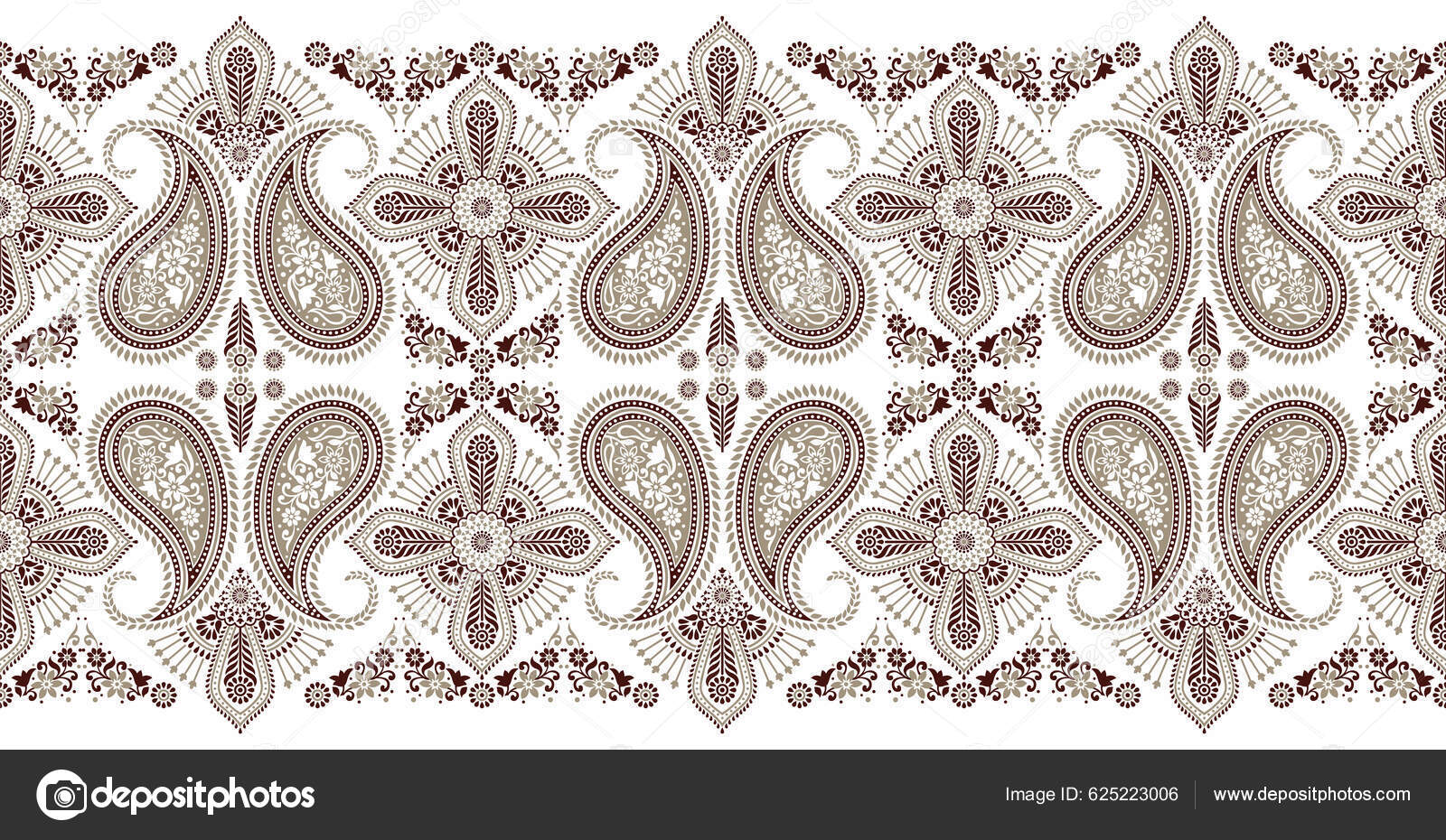Traditional Asian Paisley Border Design Stock Vector Image By ©malkani