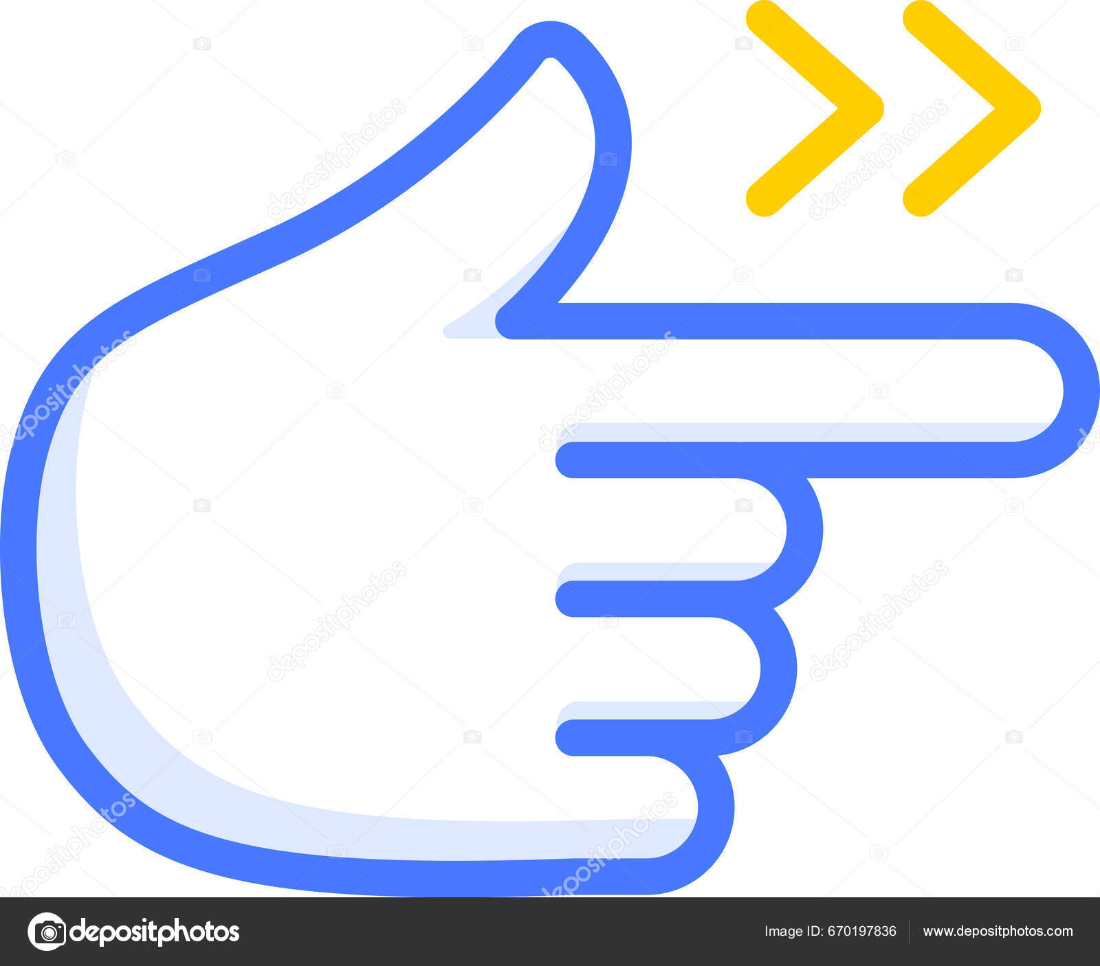 Apuntando Mano Derecha Emoji Iconos Vector de stock por ©innni 670197836