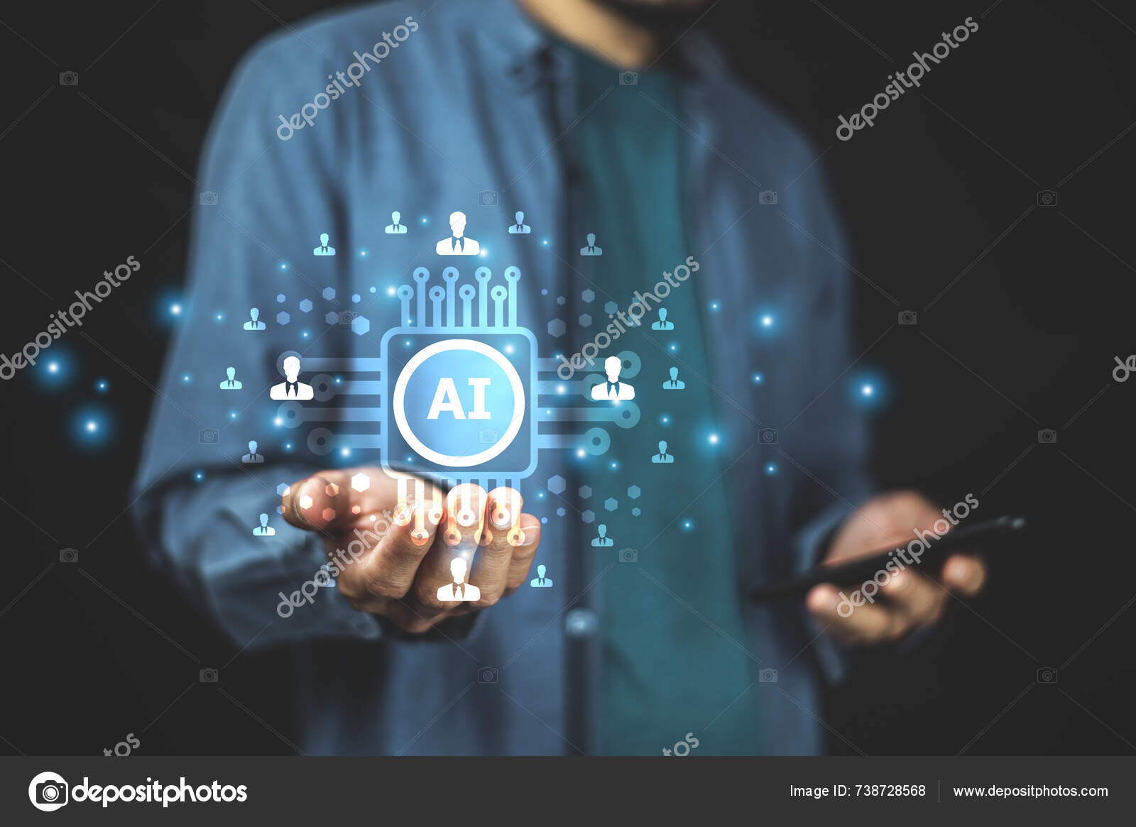 Businessmen Use Technology Customer Management Effectively Address ...