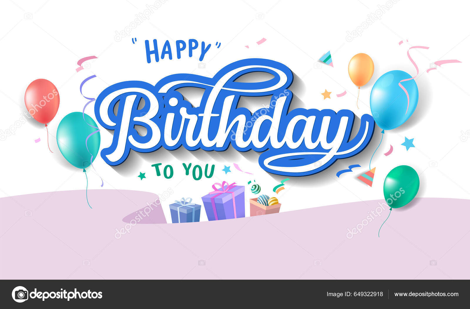 Grattis Födelsedagen Handritade Vektor Bokstäver Design Bakgrund ...