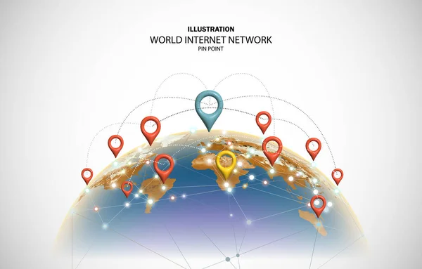 Technology Wireless Network Globe Communications System World Map Point ...