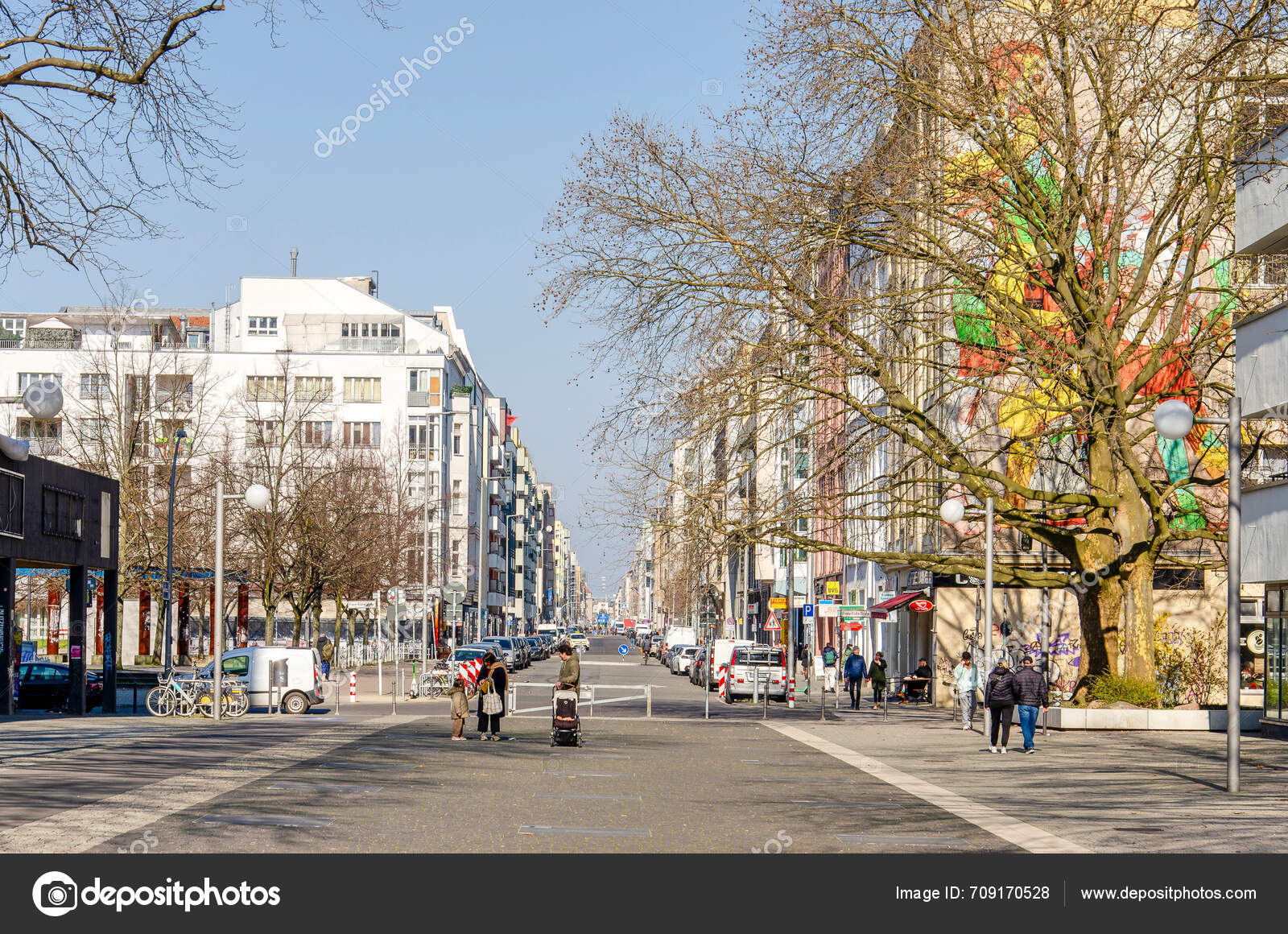 Berlin Germany March 2024 Pedestrian Strip End Friedrichstrasse ...