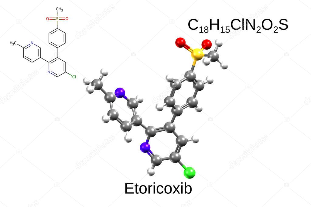 Fórmula química, fórmula estructural y modelo 3D de bola y palo de ...