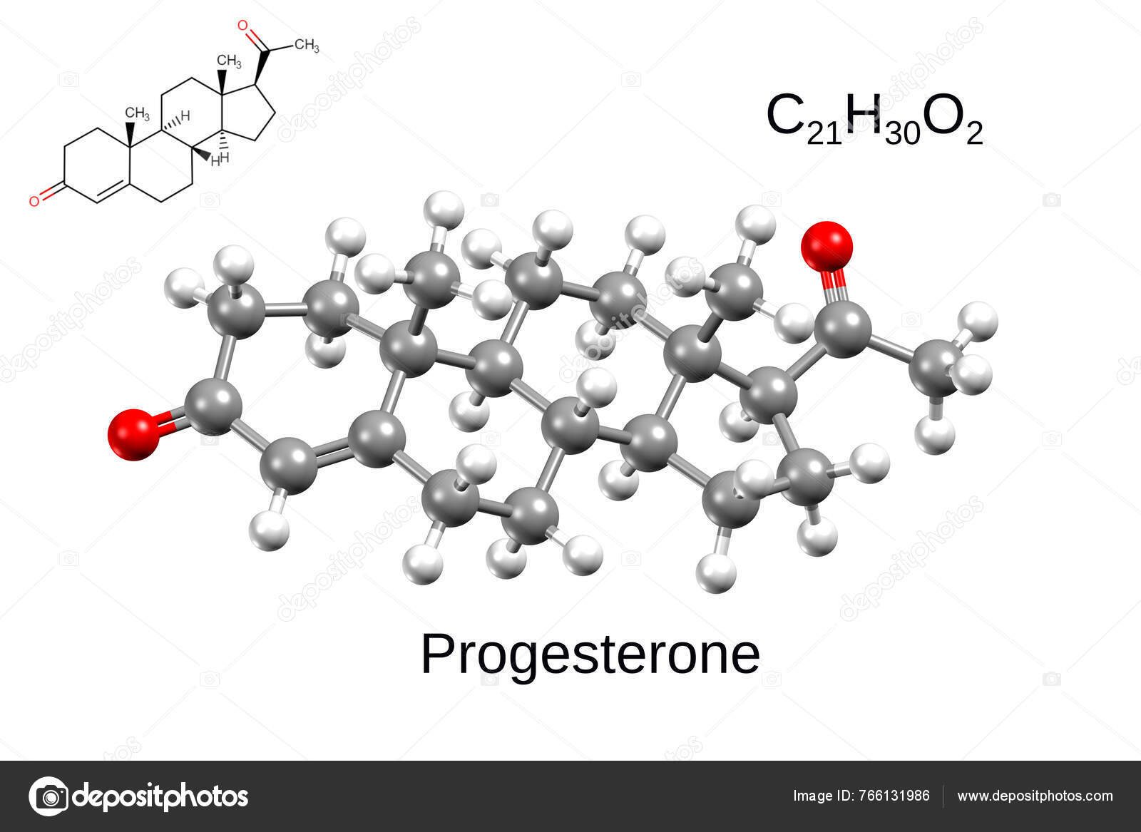 Estructura Hormona Progesterona Fórmula Química Fórmula Estructural ...