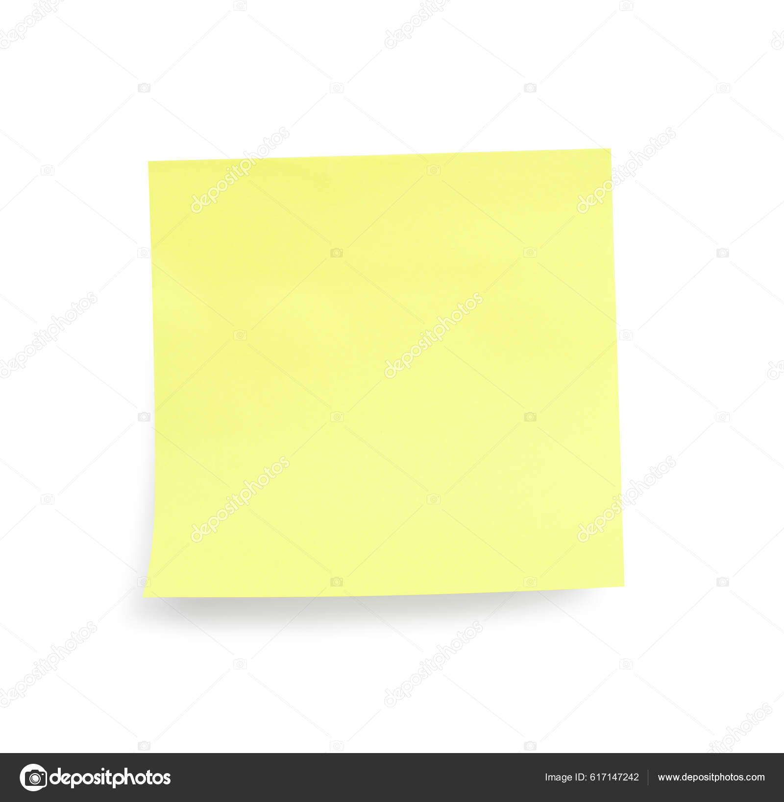 Blank Yellow Sticky Note White Background Top View — Stock Photo ...