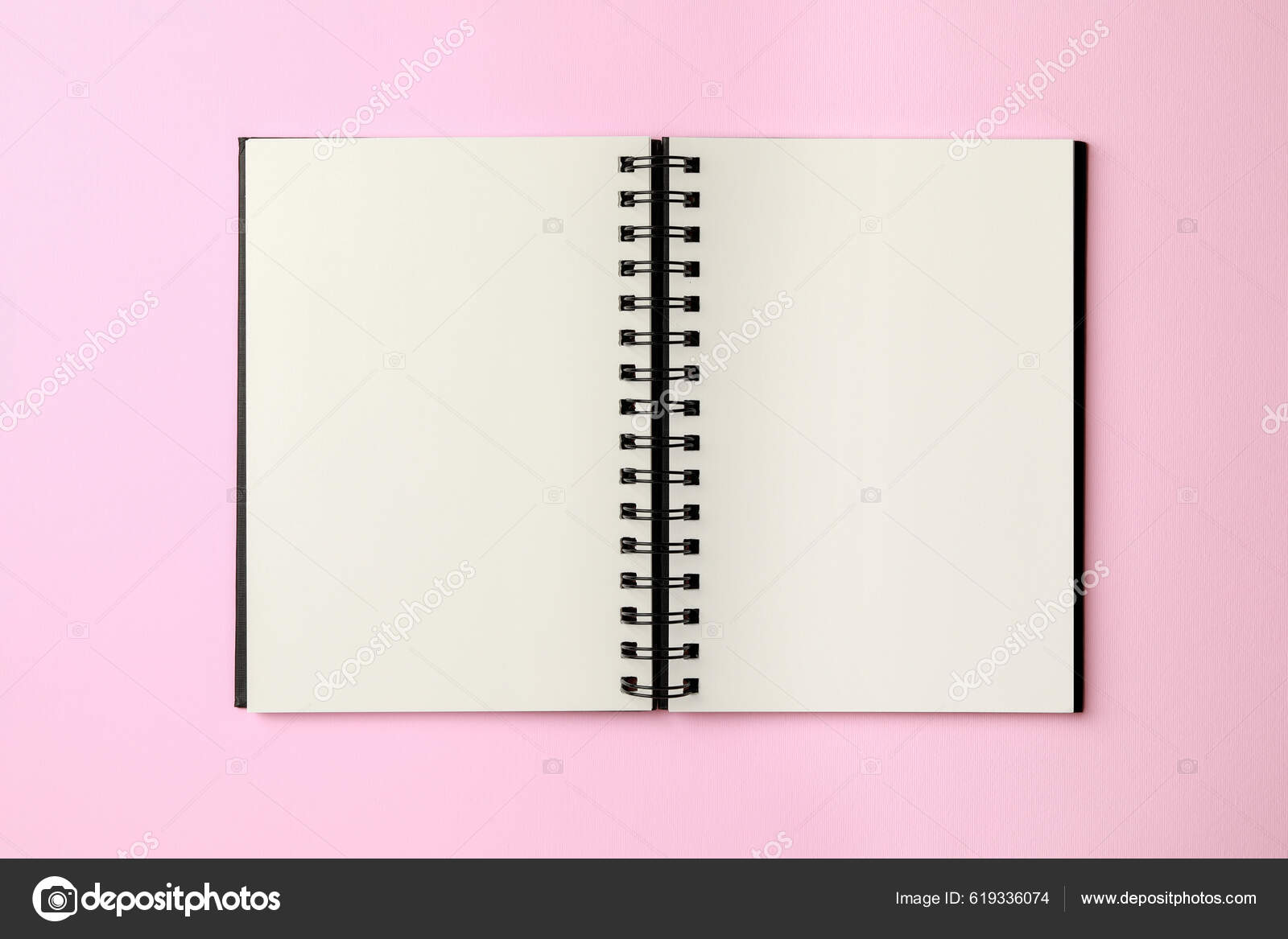 Blank Notebook Pale Pink Background Top View Stock Photo by ©NewAfrica ...