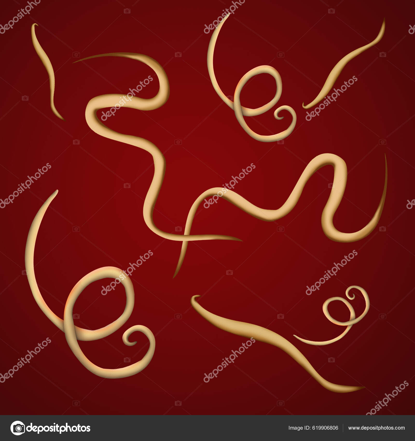 Illustration Helminths Color Background Parasites Human Body Stock ...