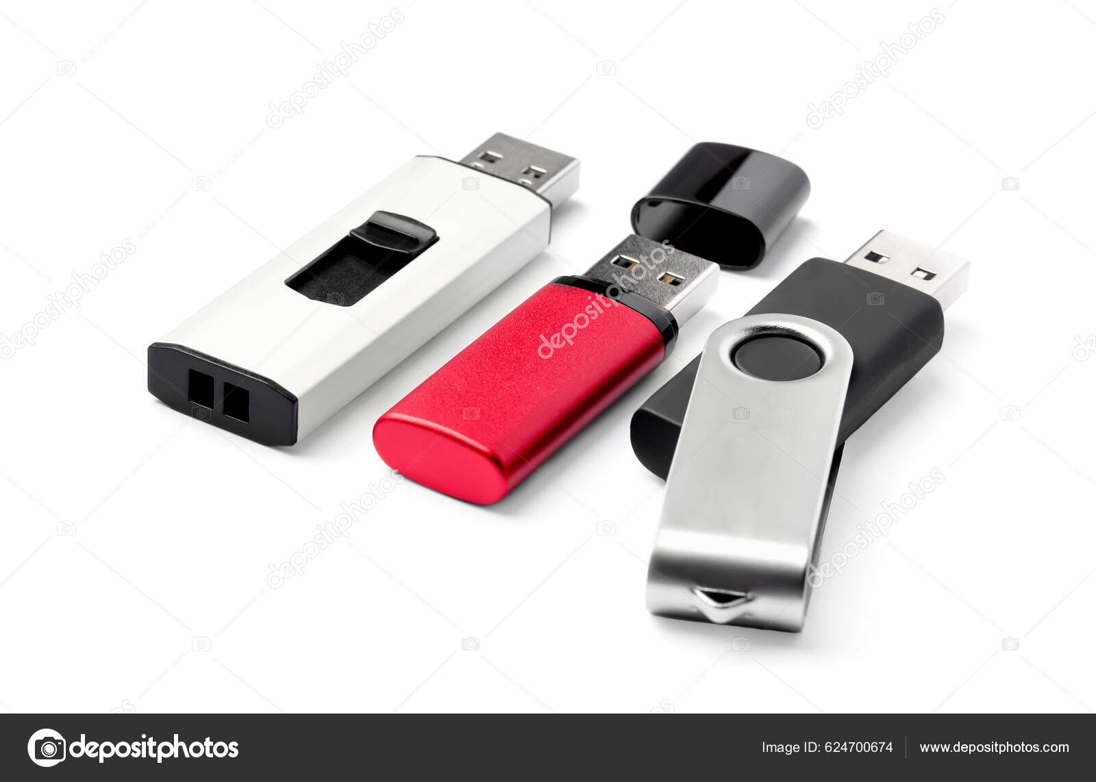 Different Usb Flash Drives White Background Stock Photo by ©NewAfrica ...