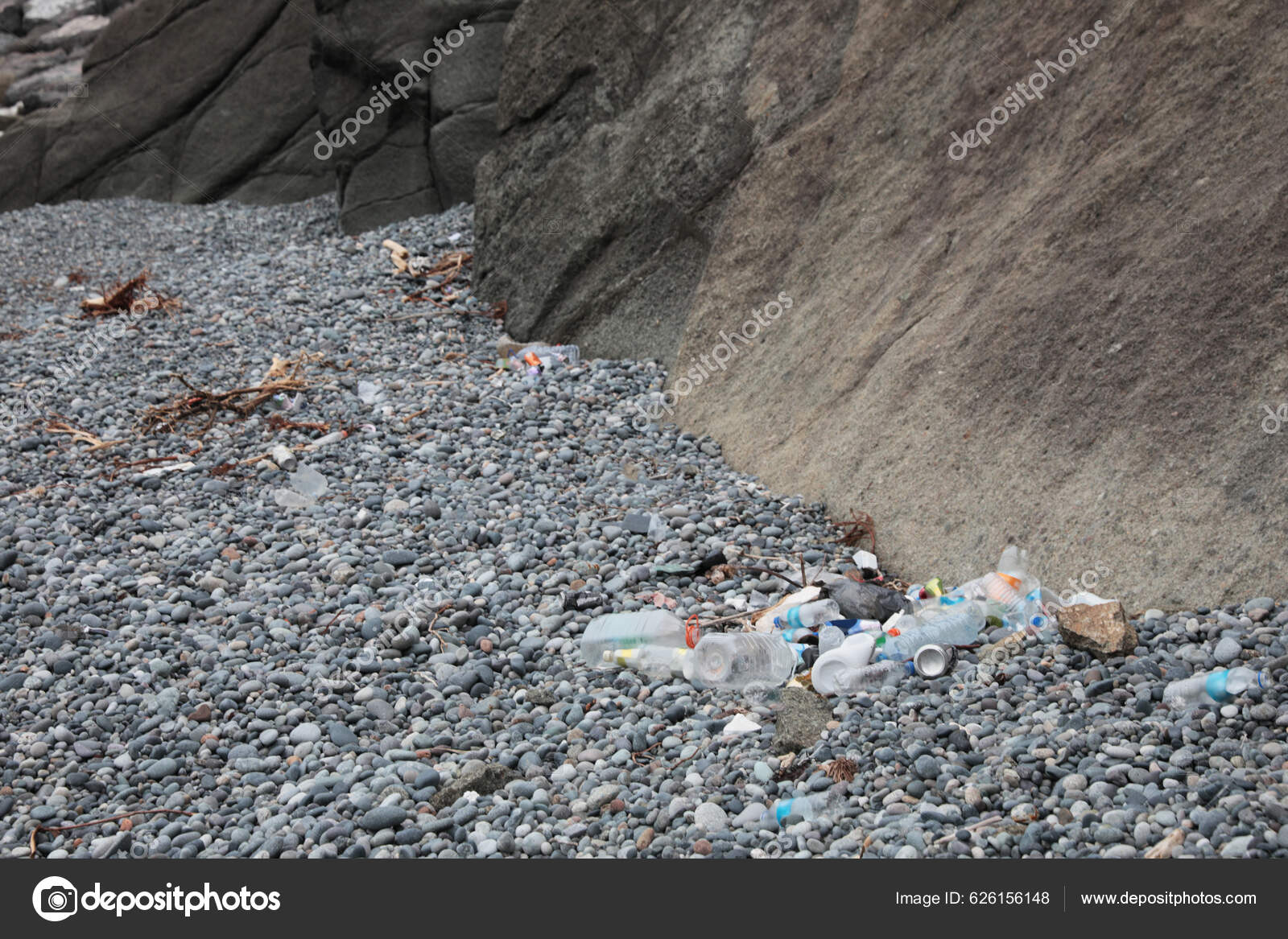 Garbage Scattered Pebbles Rock Recycling Problem — Stock Photo ...