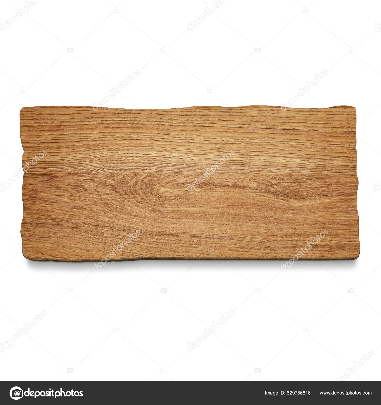 Empty Wooden Board Isolated White Mockup Design Stock Photo by ...