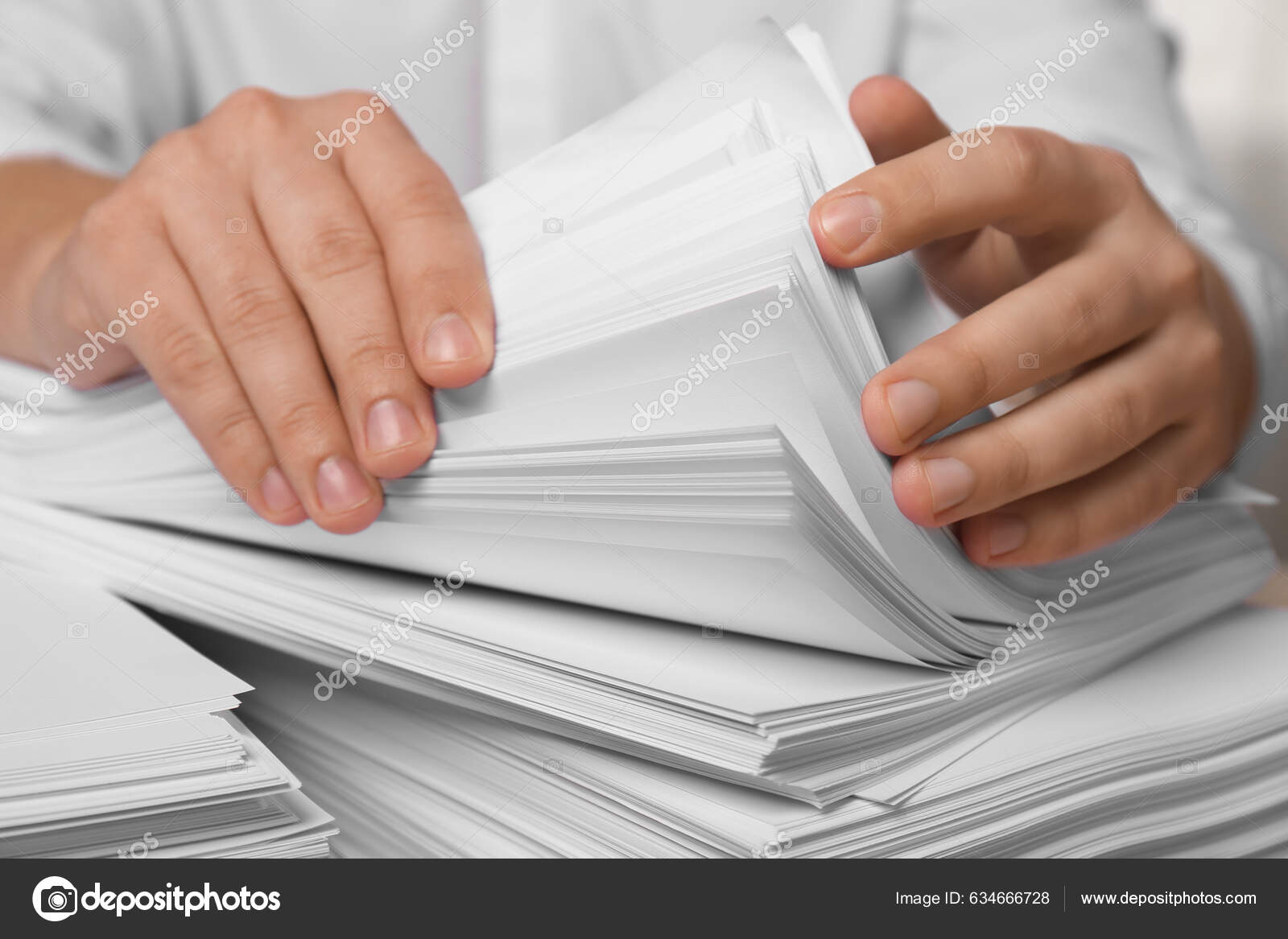 Man Stacking Documents Office Closeup View — Stock Photo © NewAfrica ...