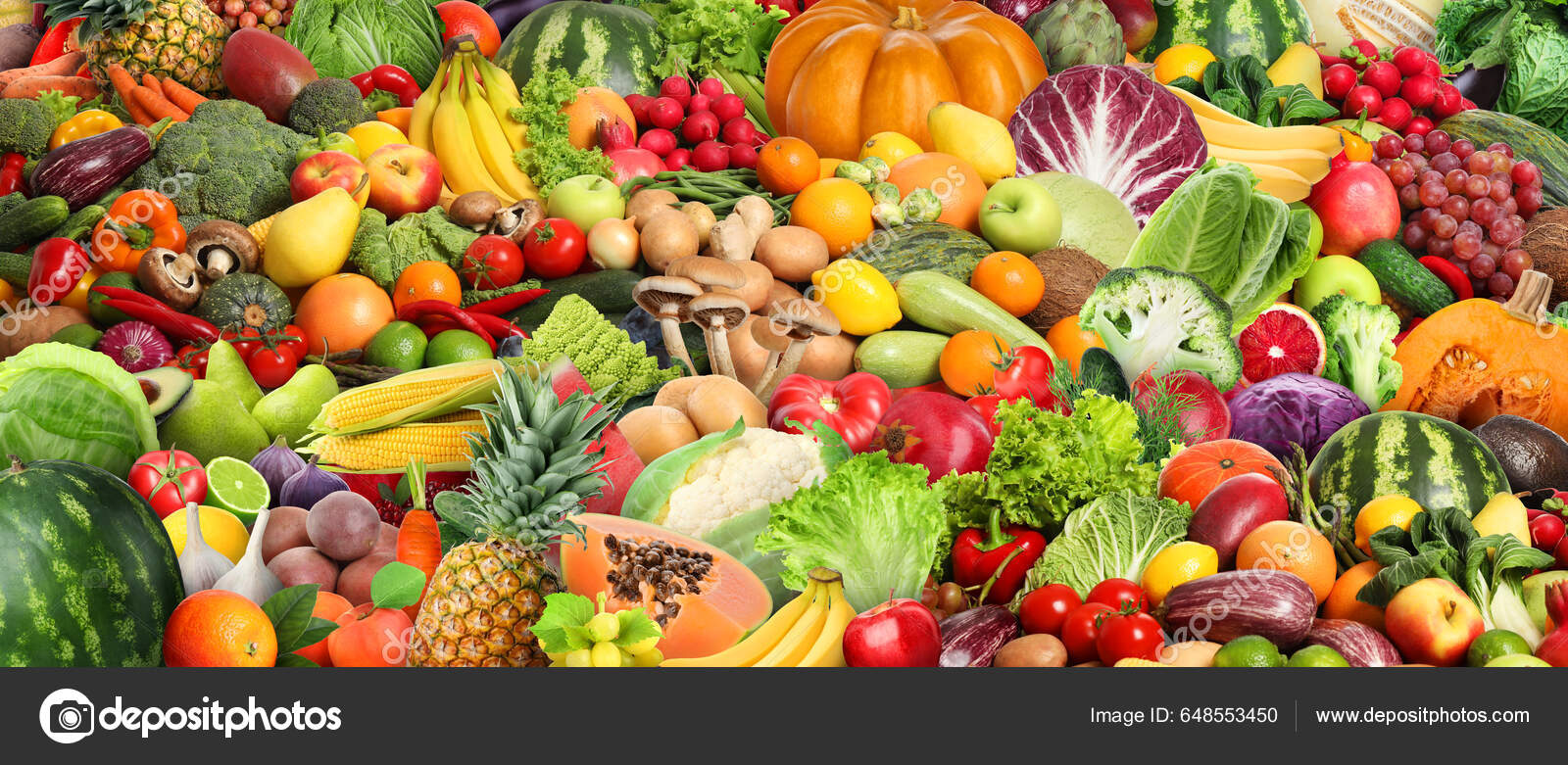 Berbagai Macam Sayuran Dan Buah Buahan Segar Sebagai Latar Belakang ...