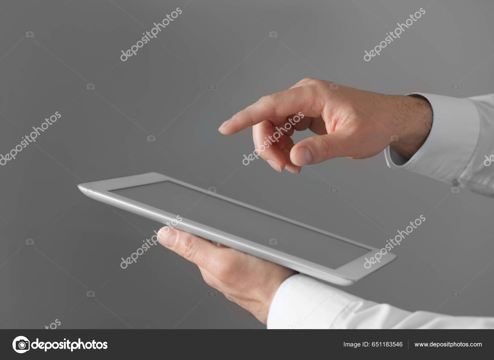 Closeup View Man Using New Tablet Indoors — Stock Photo © NewAfrica ...