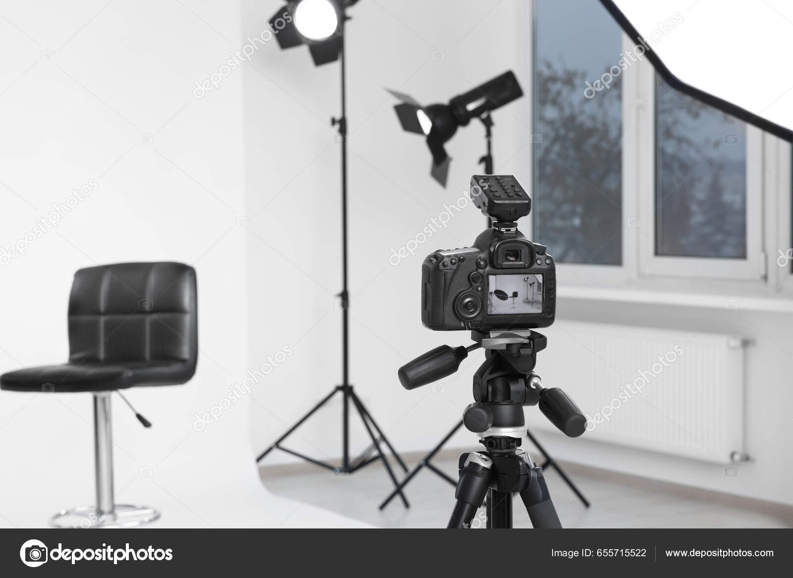 Camera Tripod Bar Stool Professional Lighting Equipment Modern Photo ...