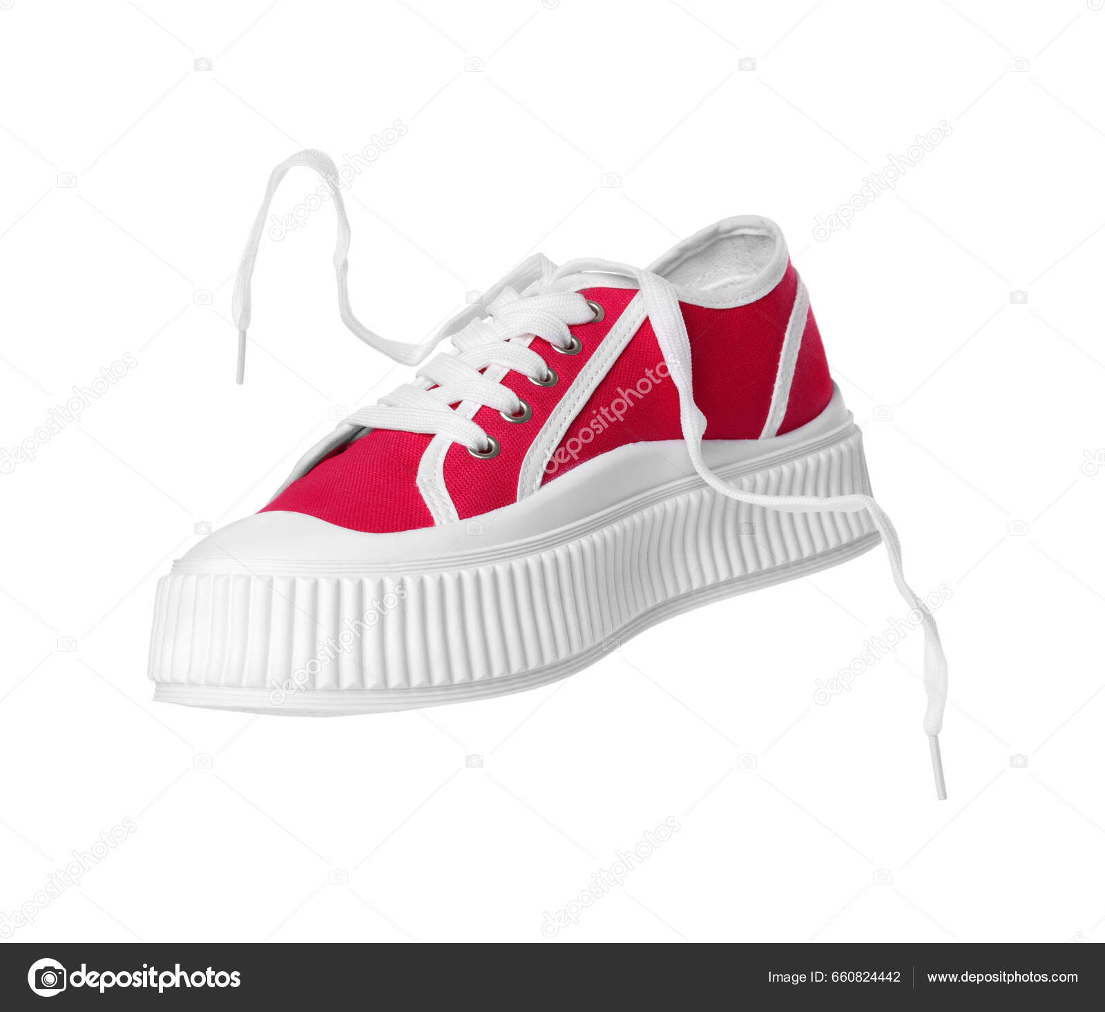 Sepatu Klasik Tua Merah Diisolasi Pada Warna Putih — Foto Stok ...