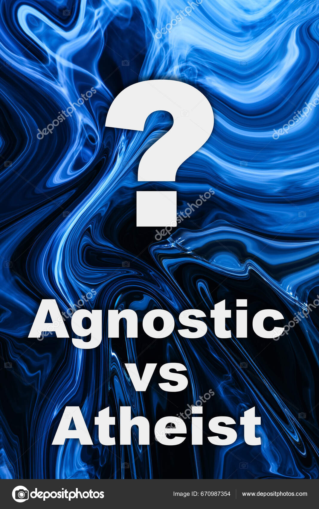 Text Agnostic Atheist Question Mark Stained Blue Background — Stock ...