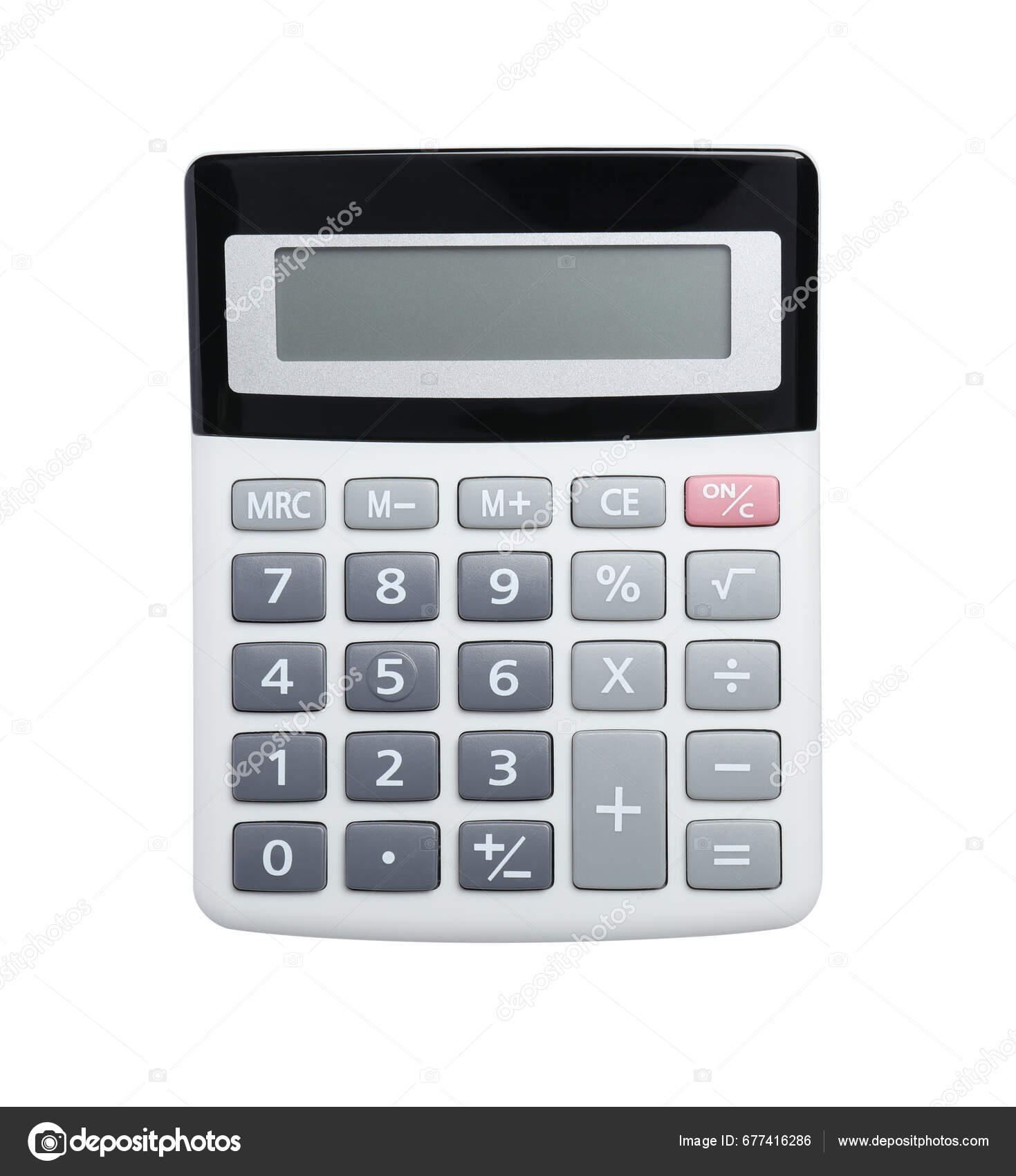 Modern Calculator Isolated White Top View Office Stationery — Stock ...