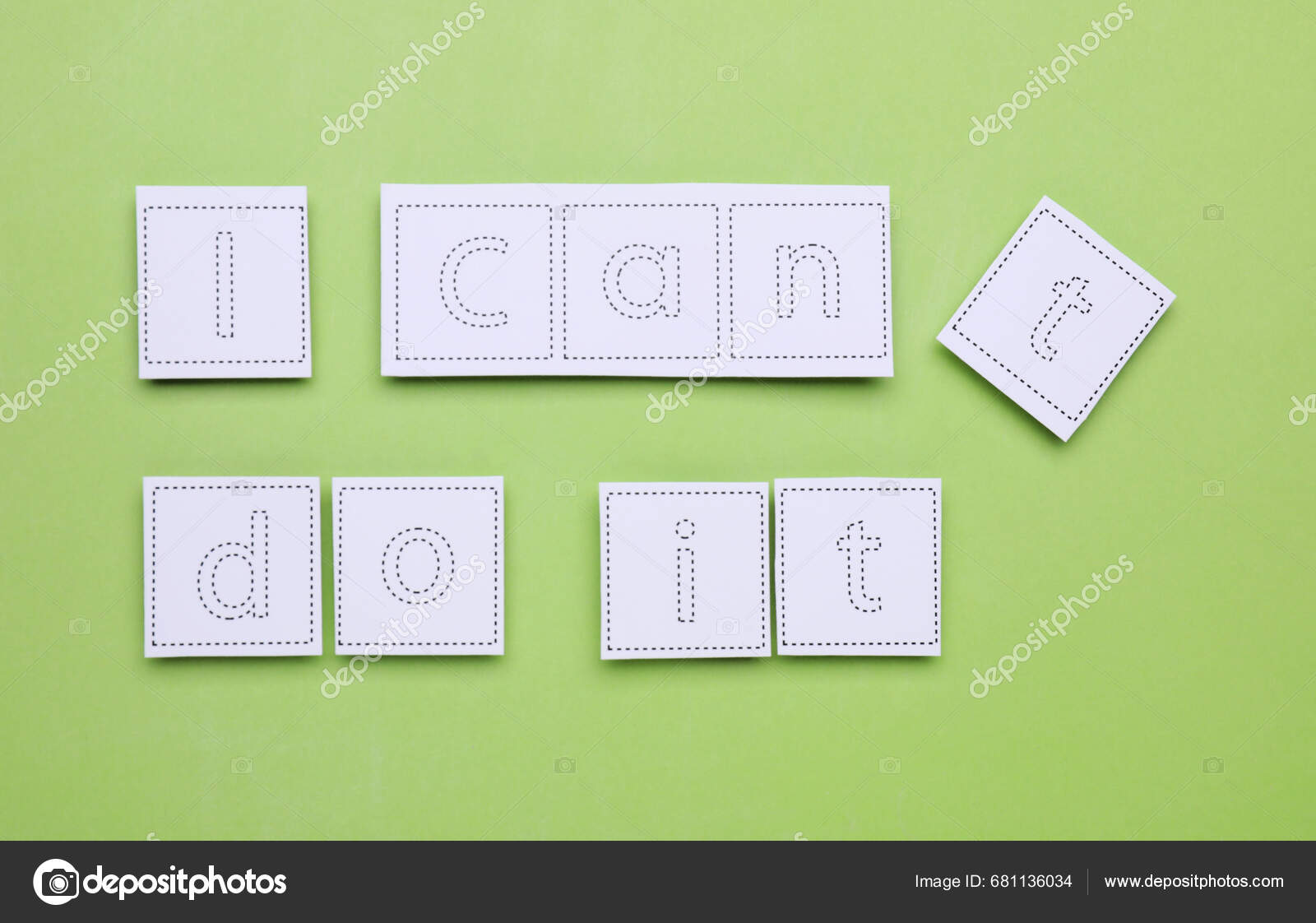 Motivation Concept Changing Phrase Can't Can Removing Paper Letter ...
