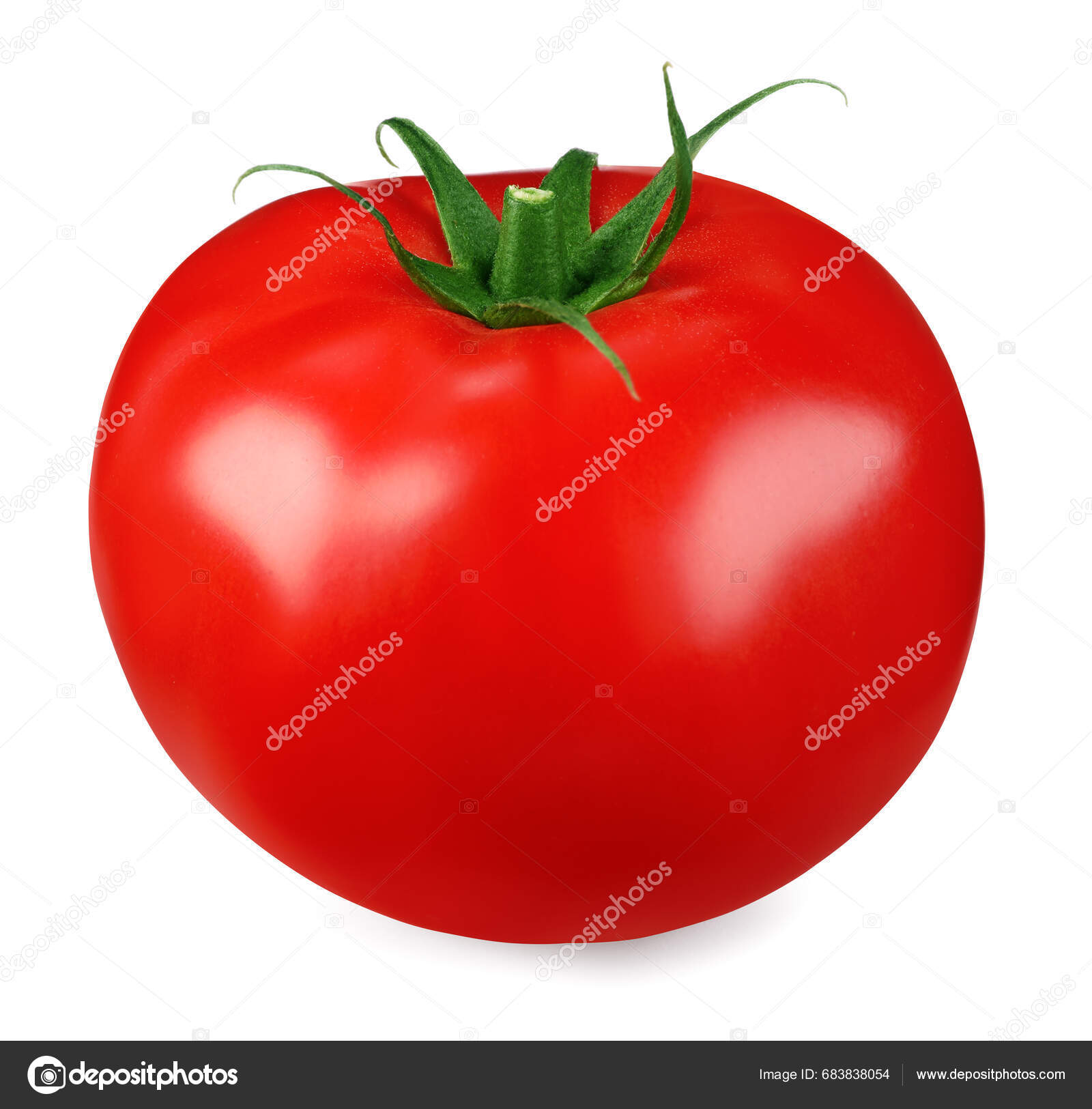 One Red Ripe Tomato Isolated White — Stock Photo © NewAfrica #683838054