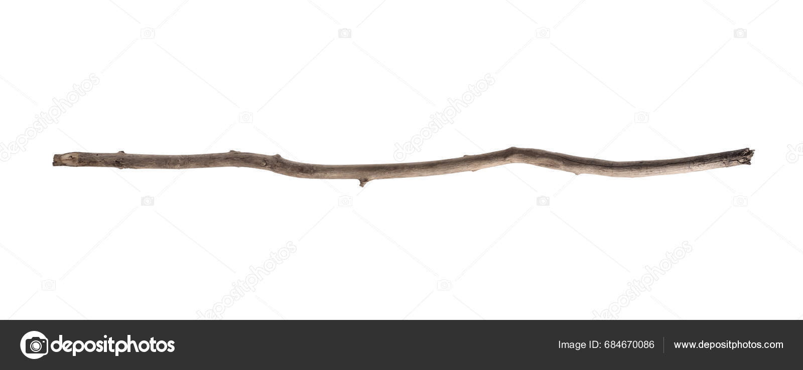 One Old Wooden Stick Isolated White — Stock Photo © NewAfrica #684670086
