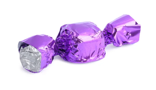 Tasty Candy Purple Wrapper Isolated White — Stock Photo © NewAfrica ...
