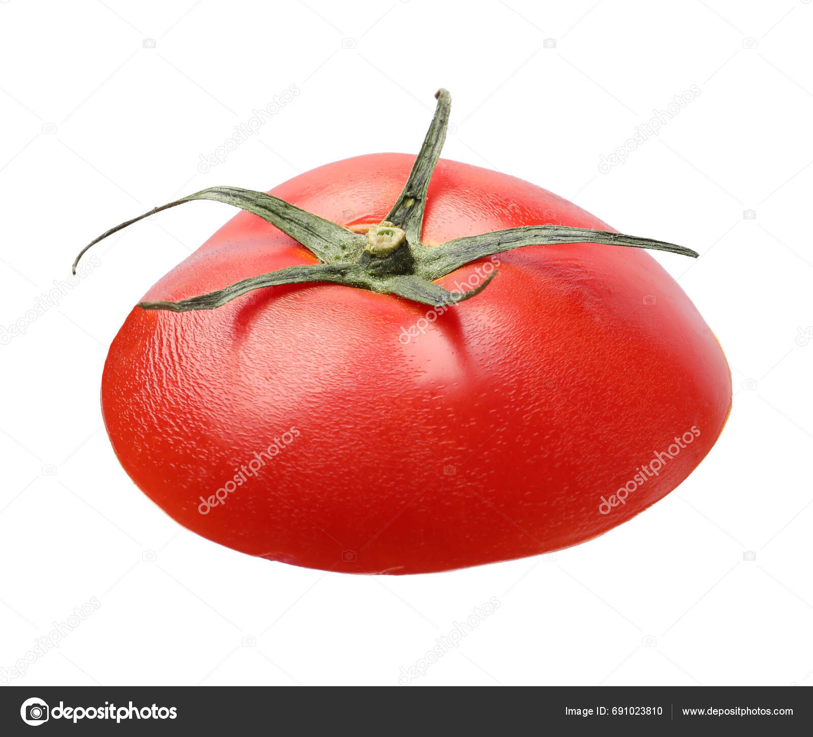 Slice Fresh Ripe Tomato Isolated White — Stock Photo © NewAfrica #691023810