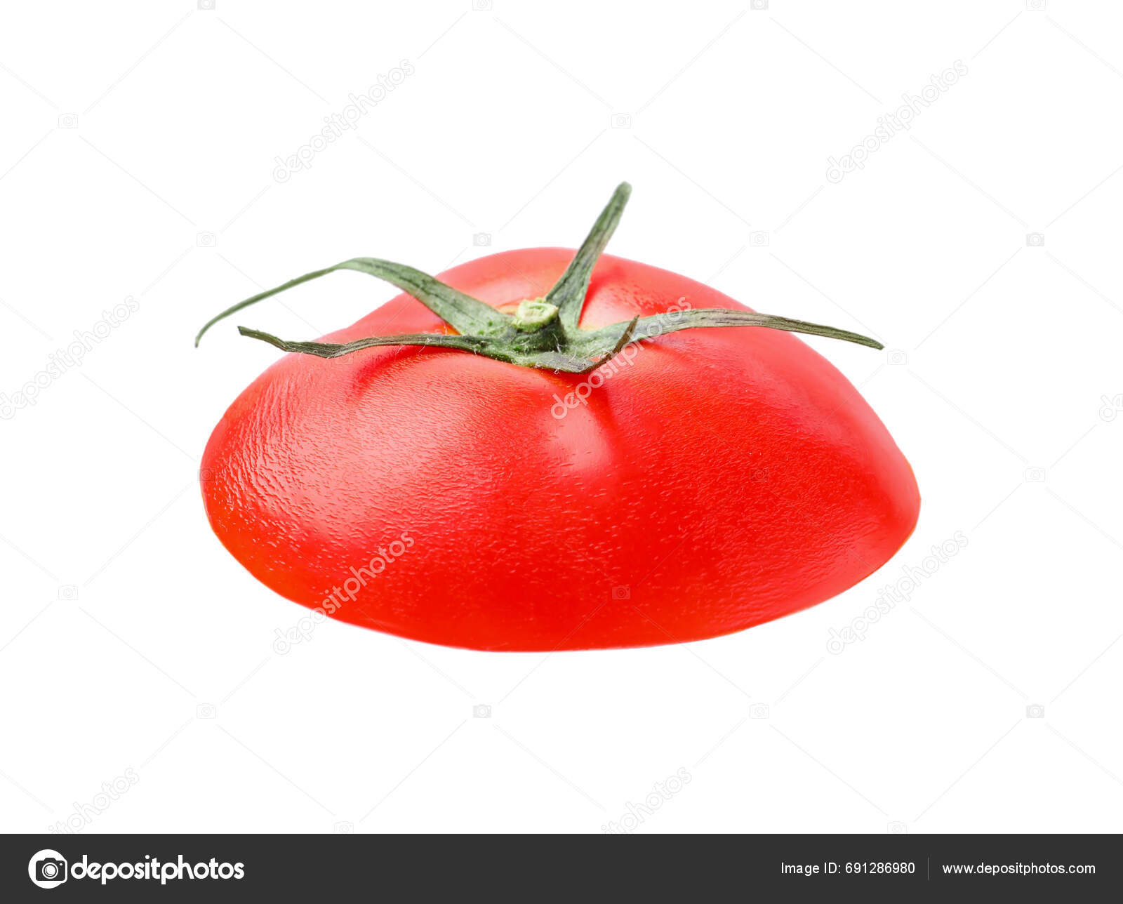 Slice Fresh Ripe Tomato Isolated White — Stock Photo © NewAfrica #691286980