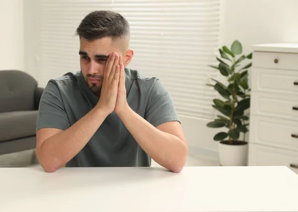 Sad Man Sitting Sill Looking Window Indoors — Stock Photo © NewAfrica ...