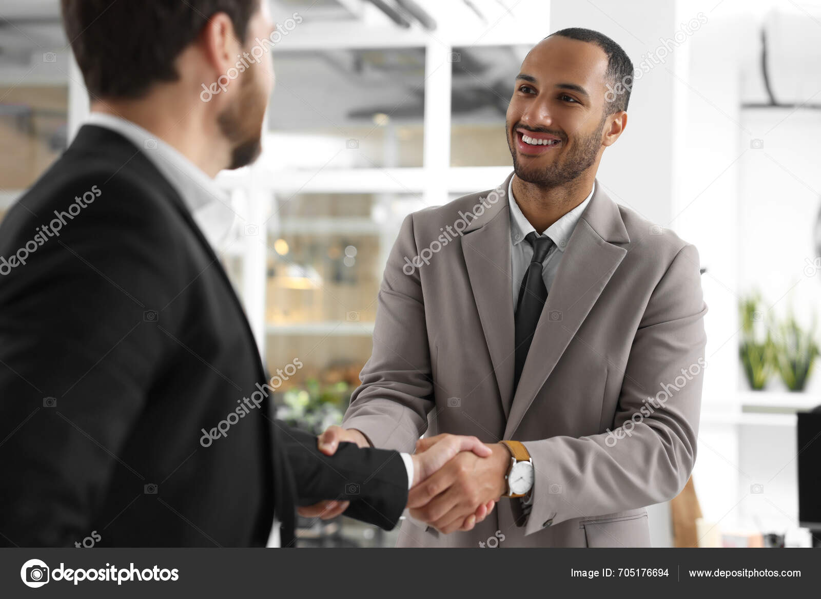 Lawyer Shaking Hands Client Office — Stock Photo © NewAfrica #705176694