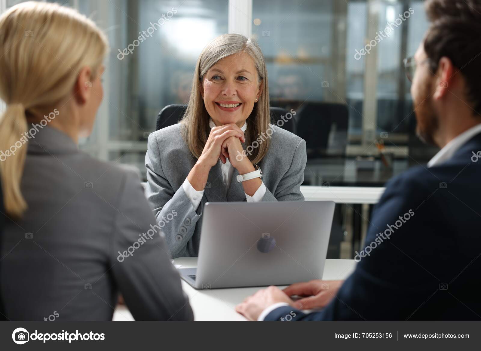 Lawyer Working Clients Table Office — Stock Photo © NewAfrica #705253156